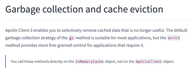 [🚀Apollo] Cache - Garbage collection